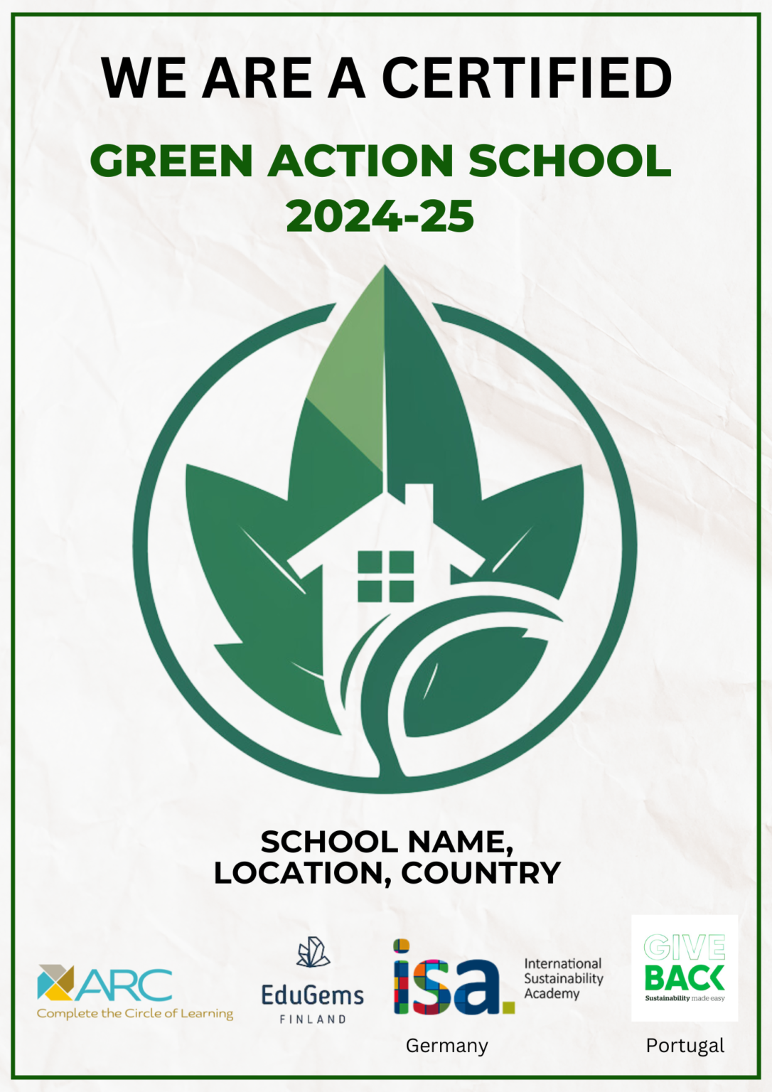 Green Action School Certification – ARC